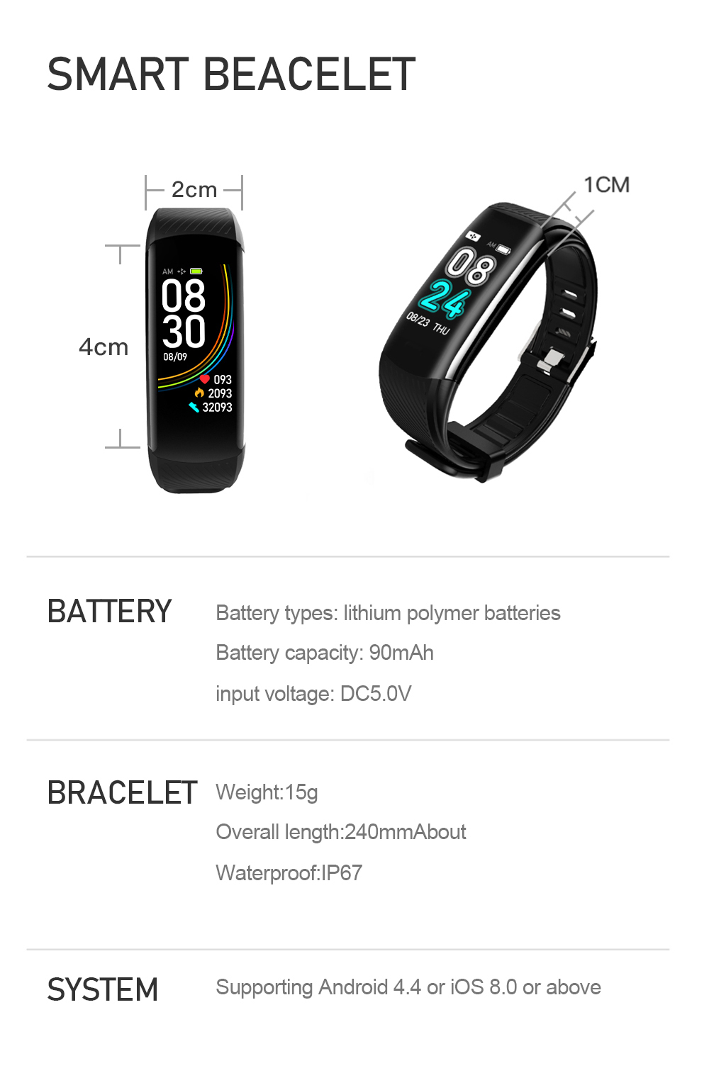 C6S Smart Band Fitness Tracker C6S Smart Band Fitness Tracker